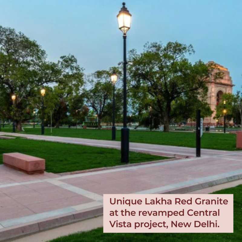 Lakha Red Granite used in the Central Vista project | FIGSI Industry Hub